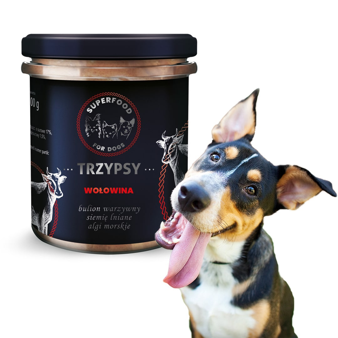 Happy Snacky TRZYPSY WIEPRZOWINA WOŁOWINA 72% mięsa 300g - mokra karma ...