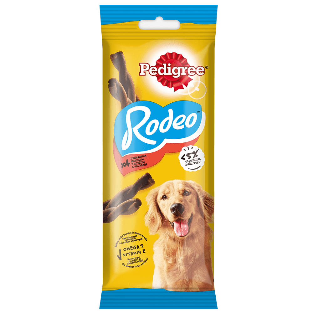 PEDIGREE Rodeo 70g Wołowina Sprężynki Przysmak dla psa - tanio Ukundla